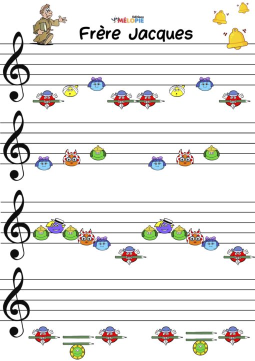 Partition piano frere Jacques, facile et gratuite - Éditions Mélopie